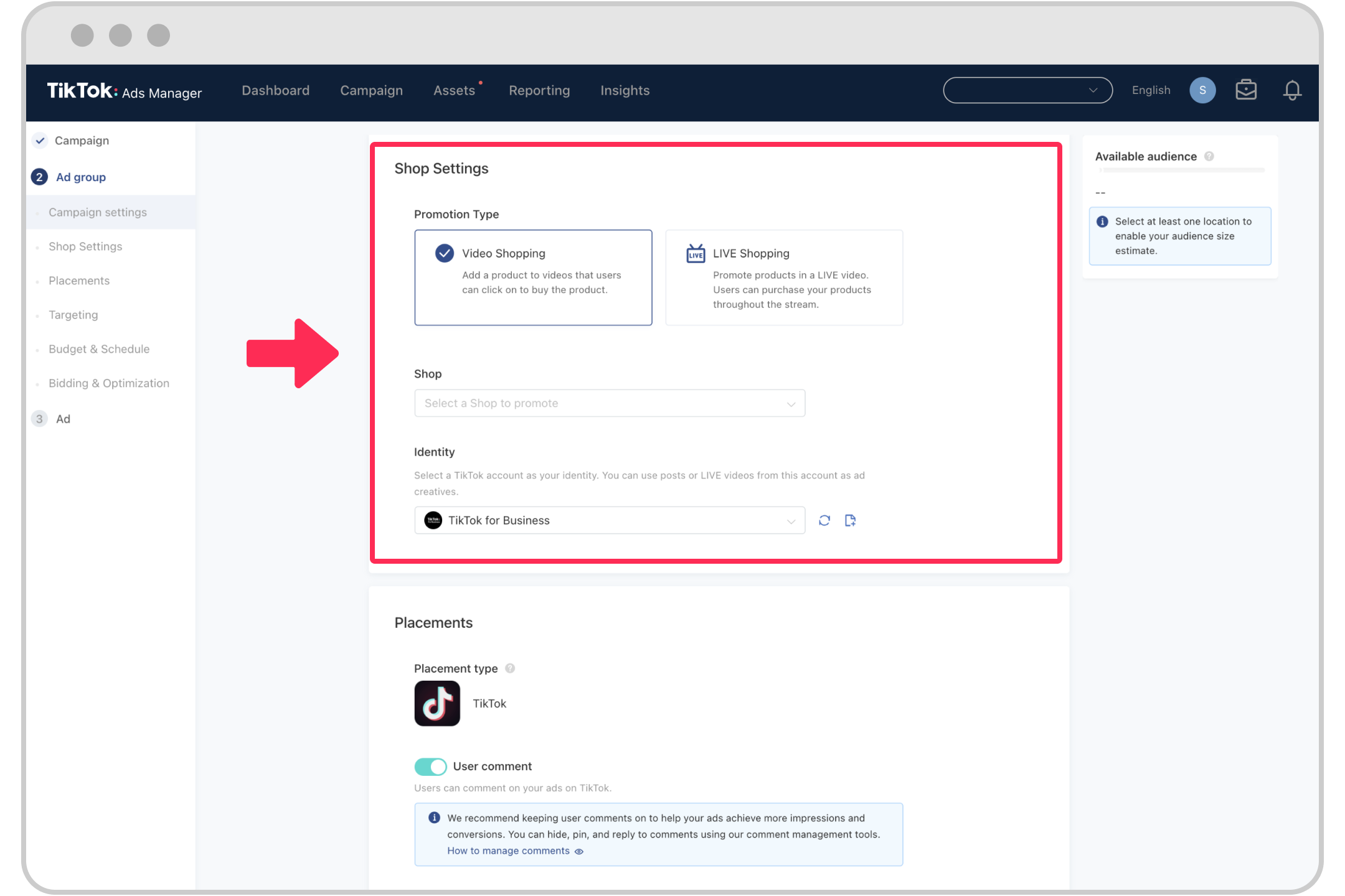 Create Video Shopping Ads | TikTok Ads Manager
